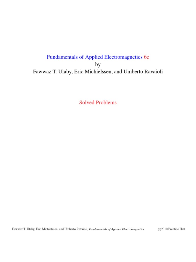 Fundamentals of Applied Electromagnetics 6e | PDF | Waves | Physical ...
