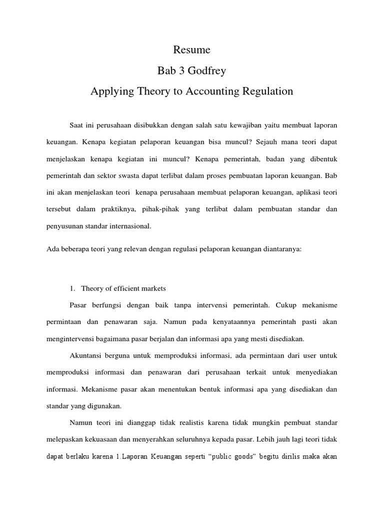 Applying Theory To Accounting Regulation | PDF Applying Theory To Accounting Regulation | PDF