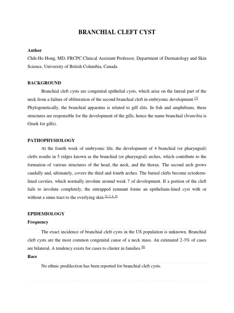 Branchial Cleft Cyst | PDF | Gill | Animal Diseases