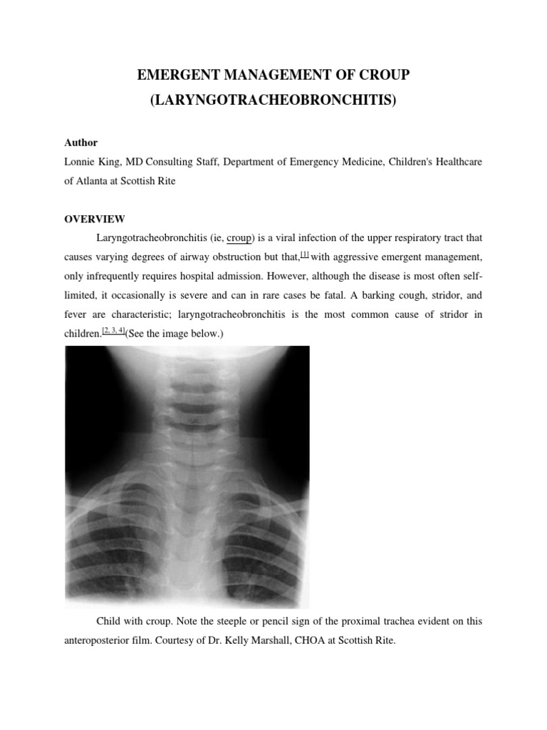 Emergent Management of Croup | PDF | Medicine | Clinical Medicine