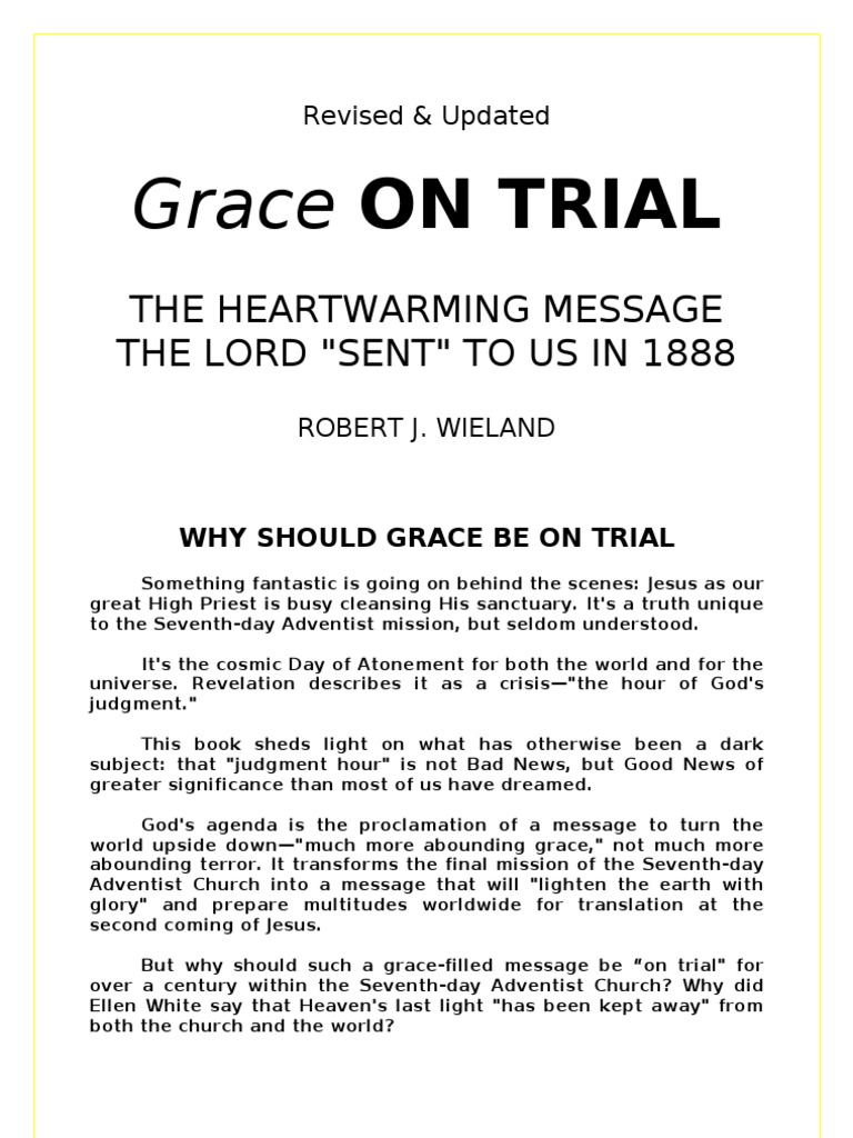 Grace On Trial - Robert J Wieland | PDF | Seventh Day Adventist Church ...