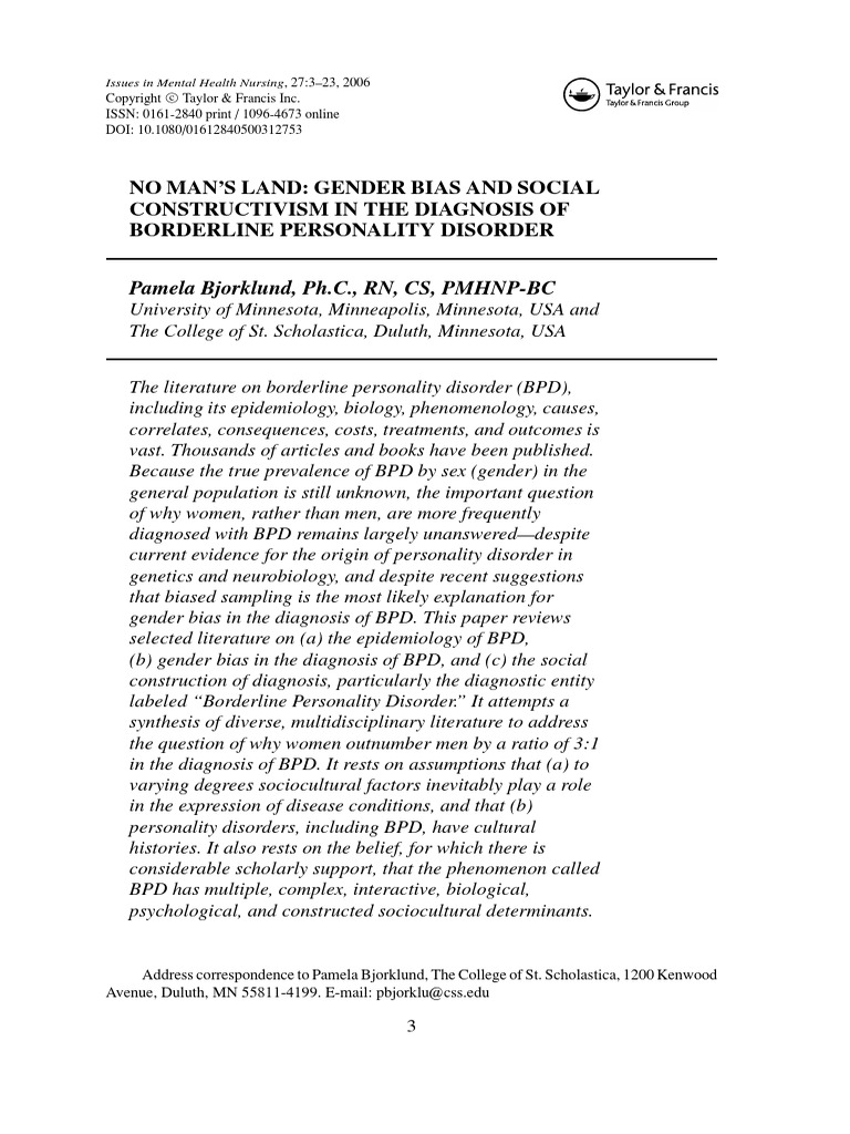BPD PDF | PDF | Borderline Personality Disorder | Personality Disorder