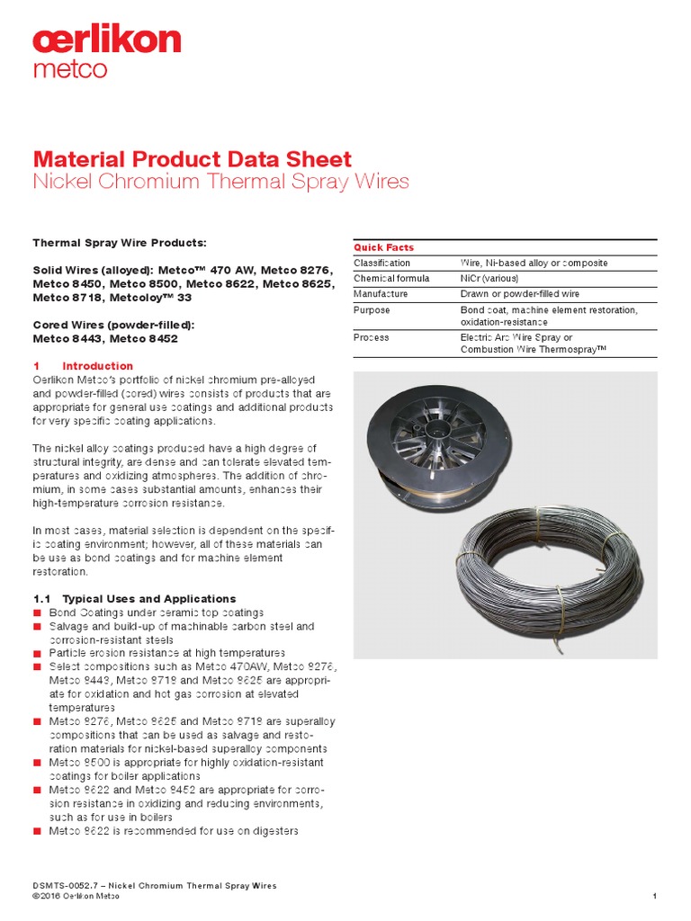 DSMTS-Metco 8450 - 8622 - 8625 | PDF | Nickel | Corrosion