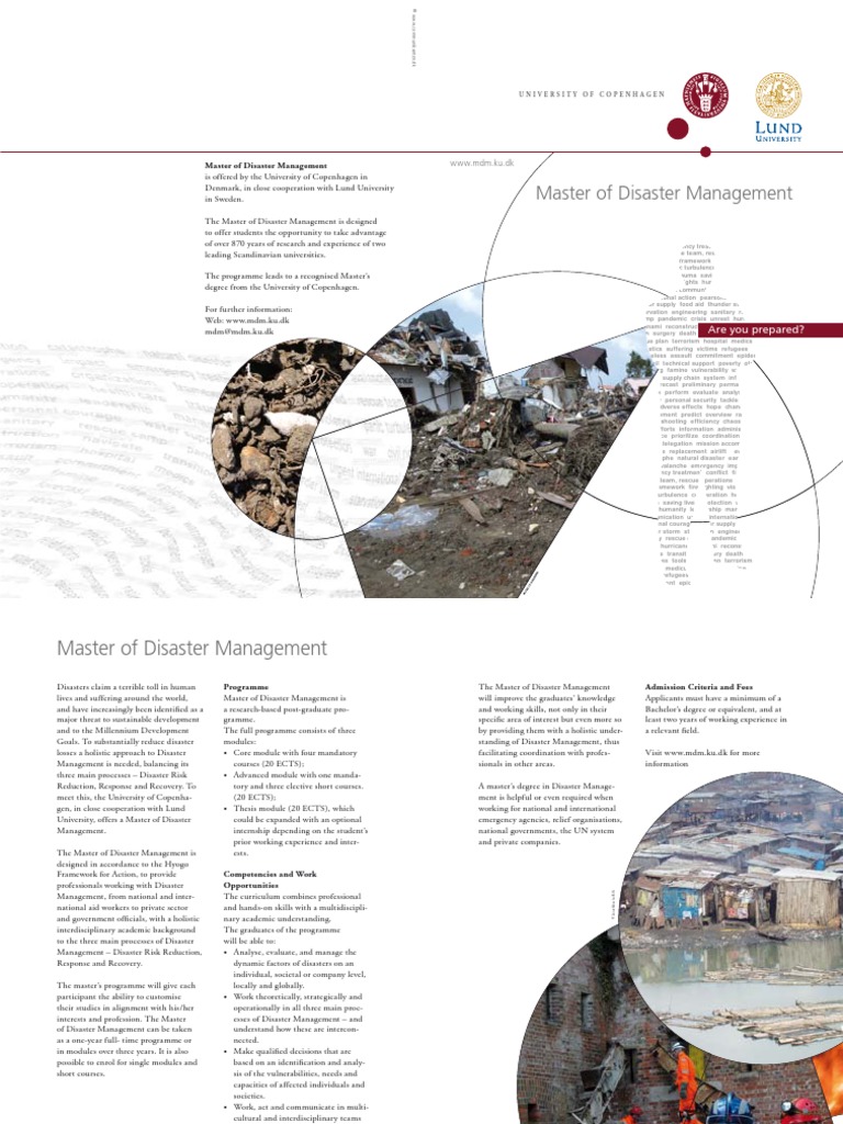 Master of Disaster Management | PDF | Emergency Management ...