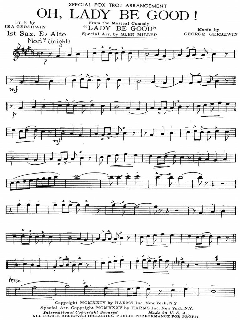Oh Lady Be Good Alto 1 | PDF