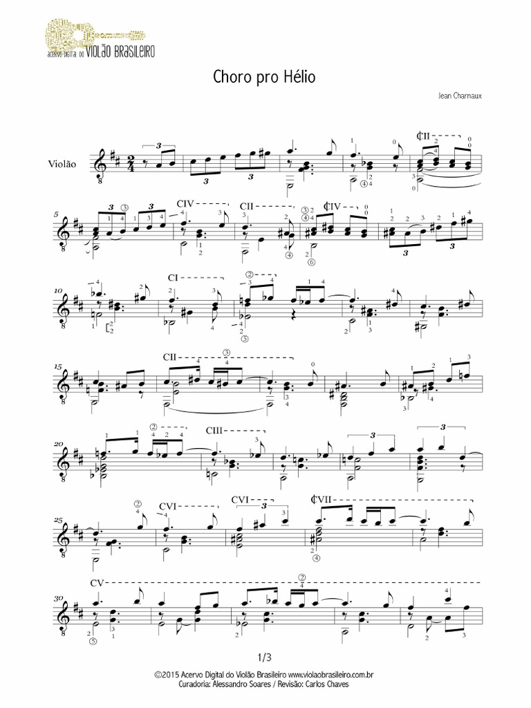 Partitura Choro Pro He Lio Jean Charnaux 29 PDF | PDF