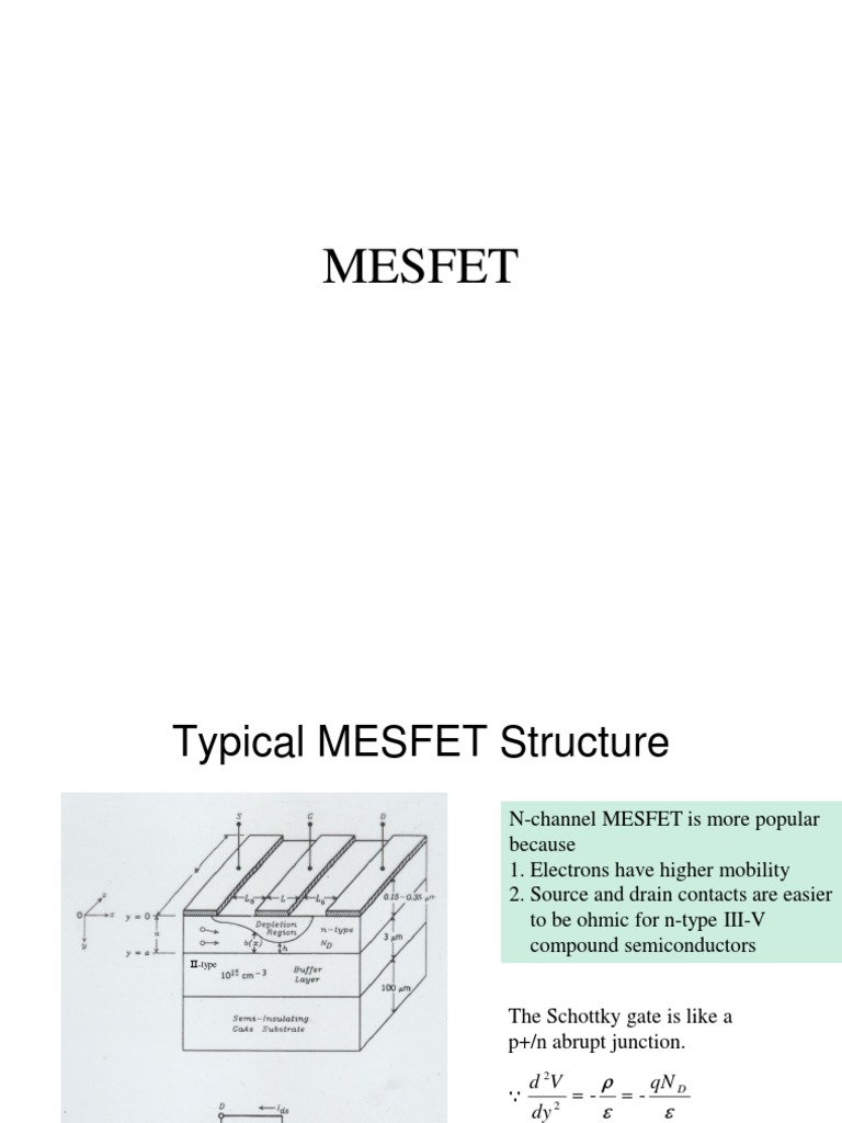 MESFET Structure and Characteristics | PDF | Field Effect Transistor ...