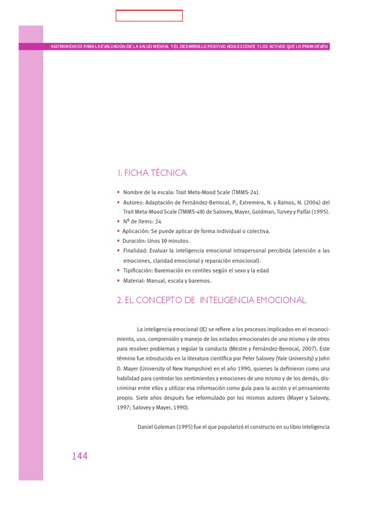 Trait Meta Mood Scale Tmms 24.PDF Ficha Tecnica - Pdfasi | PDF ...
