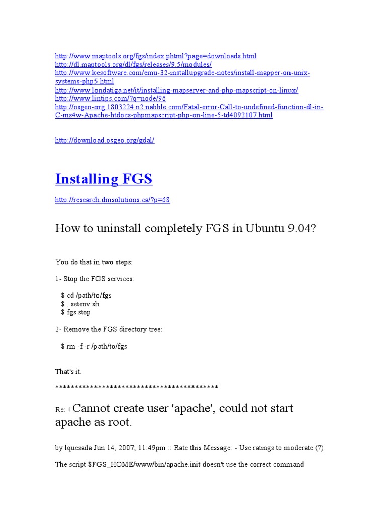Installing FGS: How To Uninstall Completely FGS in Ubuntu 9.04 ...