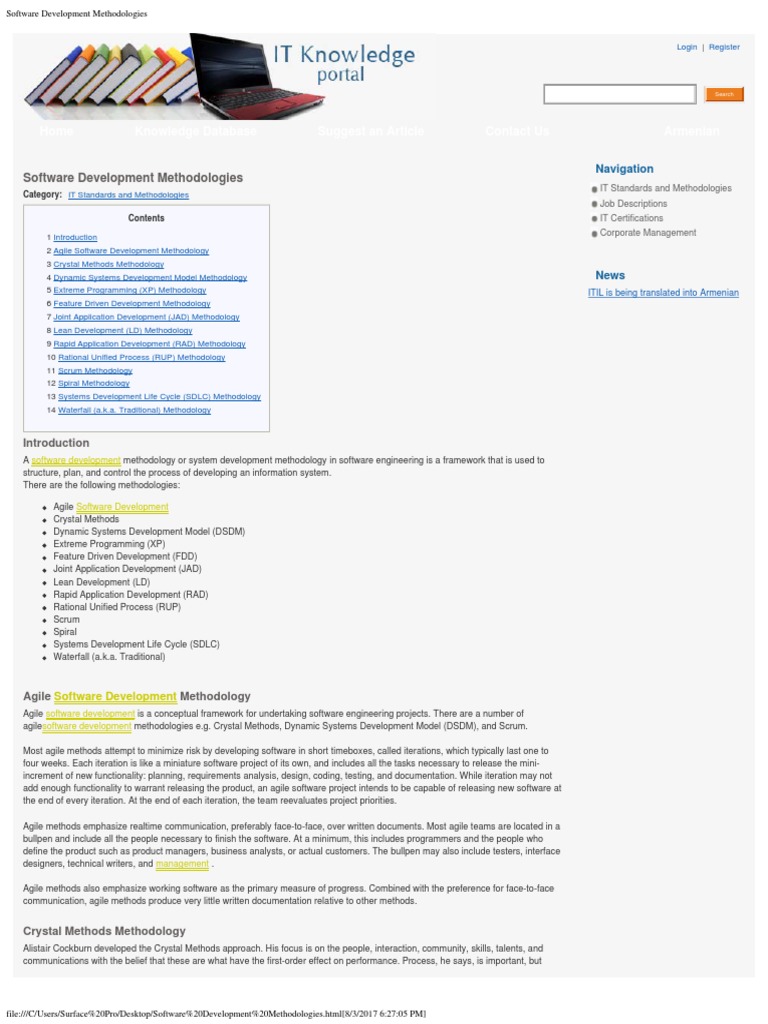 Software Development Methodologies | PDF | Software Development Process ...