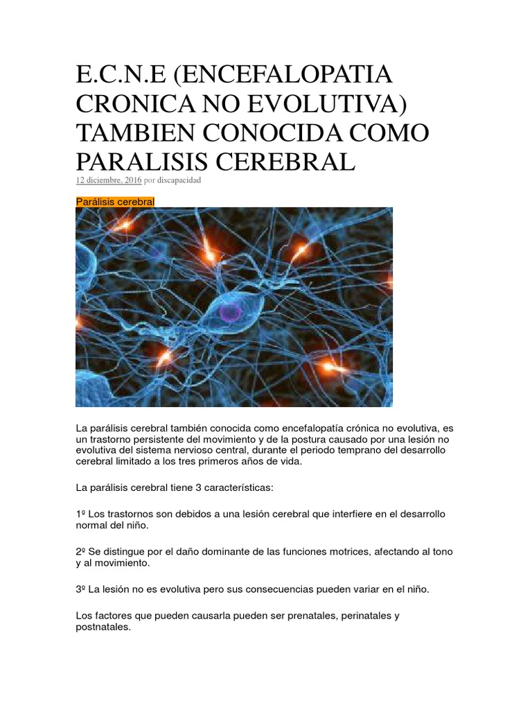 Ecne | PDF | Parálisis cerebral | Enfermedades y trastornos