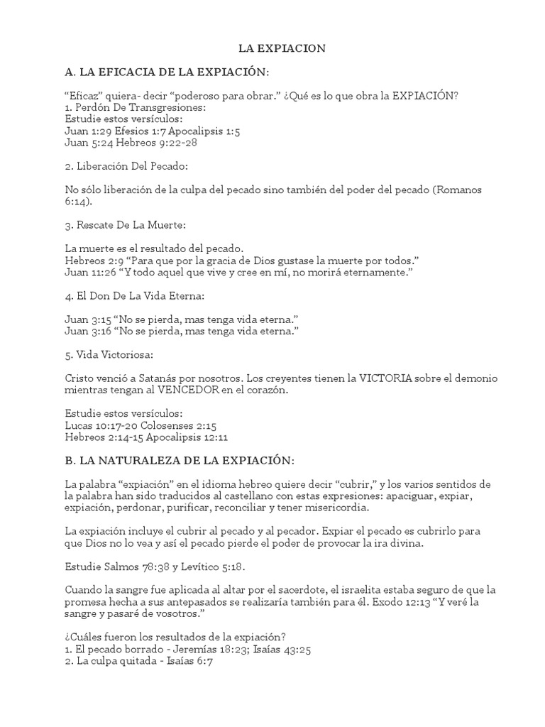 La Expiacion Segun La Biblia | PDF | Expiación en el cristianismo | Pecado