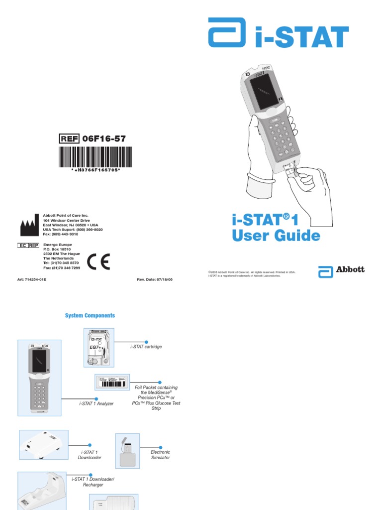 Abbott IStat 1 - User Guide | Battery (Electricity) | Nature