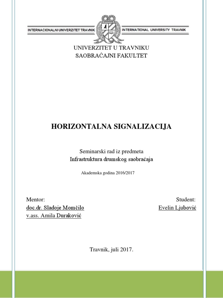 Horizontalna Signalizacija | PDF
