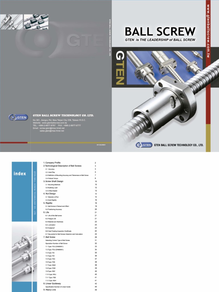 Gten Ballscrew Catalogue | PDF
