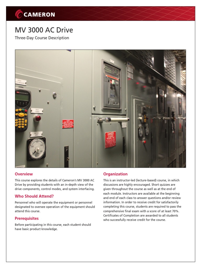 MV 3000 Ac Drive Course Flyer | PDF | Input/Output | Electrical Engineering