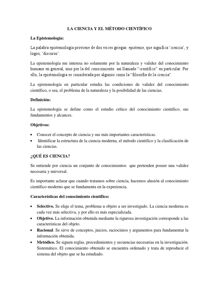 La Ciencia y El Método Científico | PDF | Teoría | Science