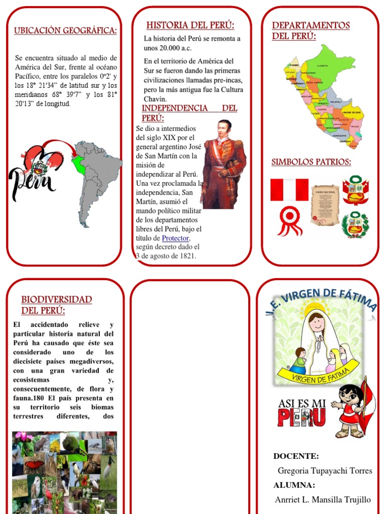 ASI ES MI PERÚ Tripticos Rumntosapa | PDF | América del Sur | Perú