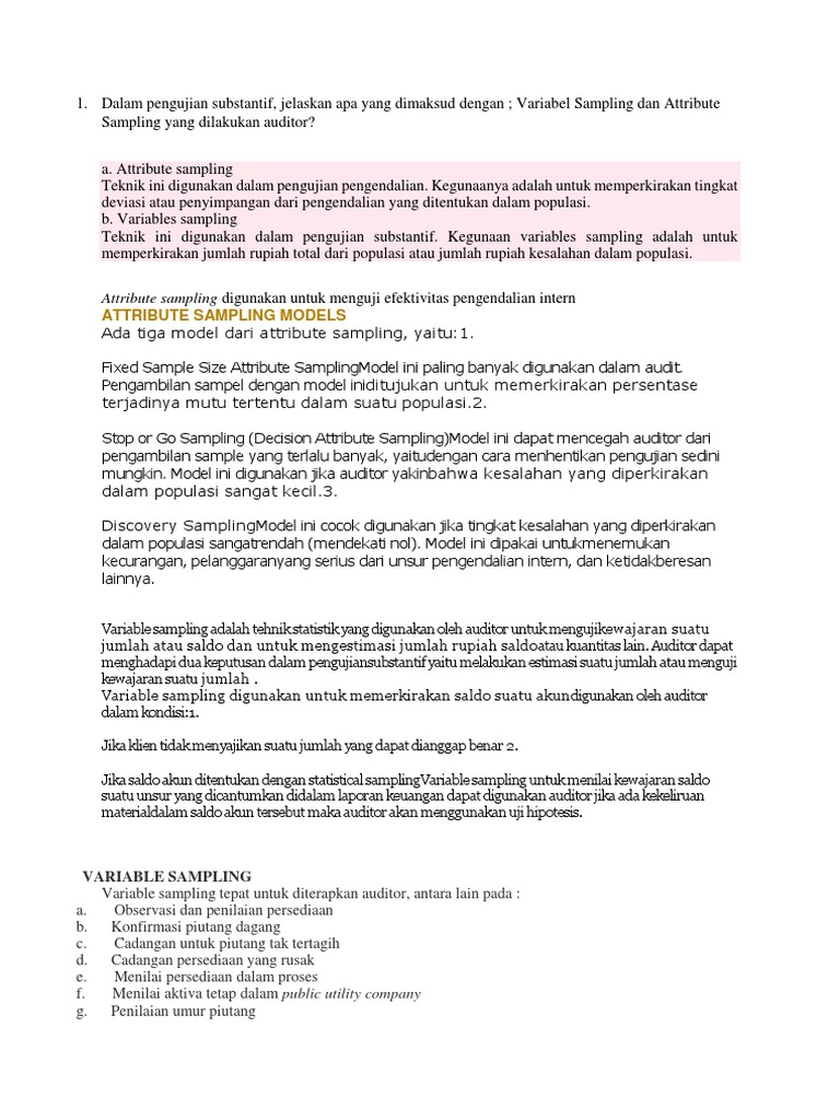 Dalam Pengujian Substantif | PDF