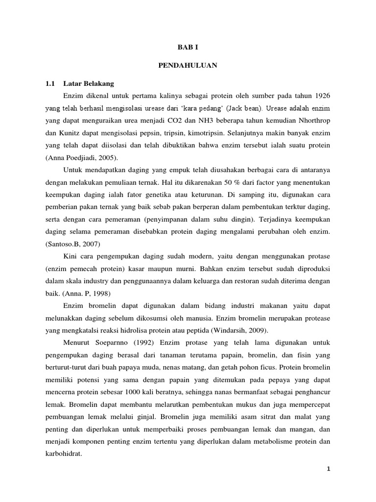 Makalah Enzim Bromelin | PDF