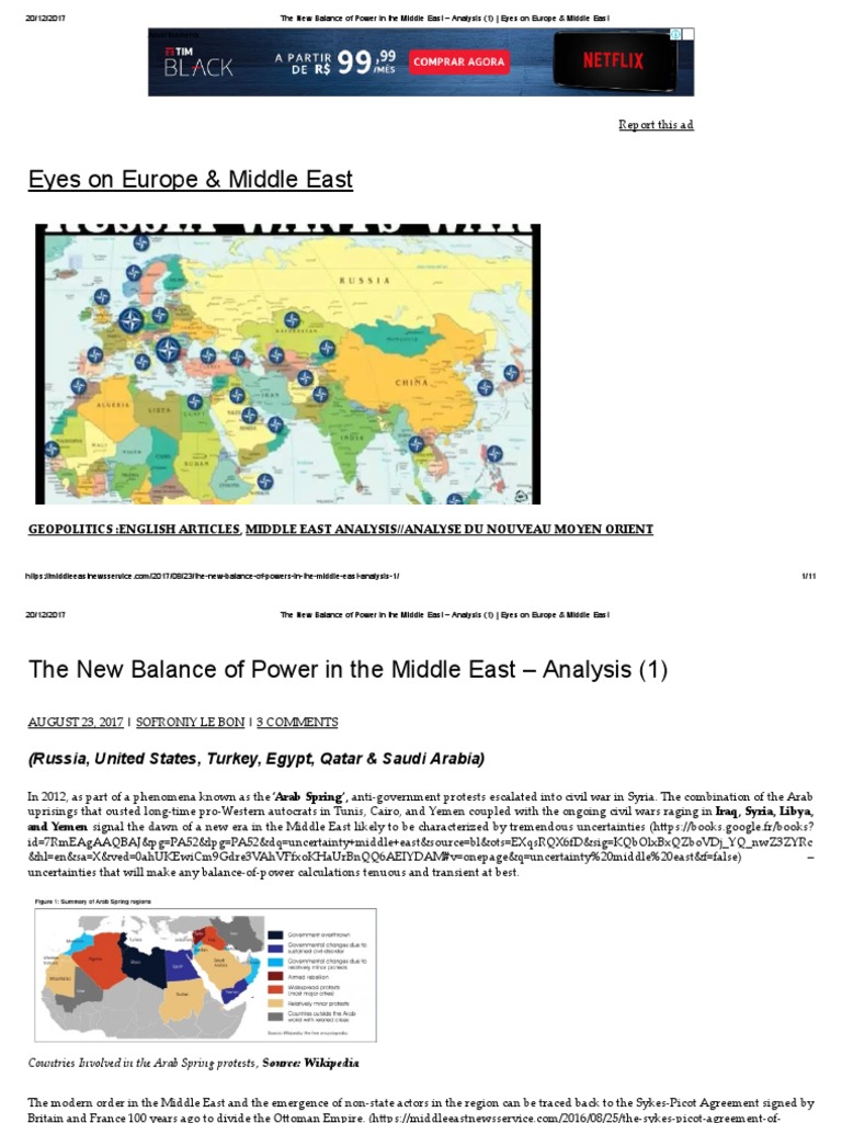 The Emerging New Balance of Power in the Middle East: Analysis of ...
