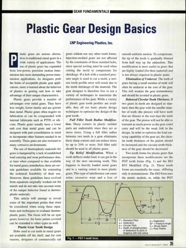 Plastic Gear Design Basics | PDF | Wear | Gear