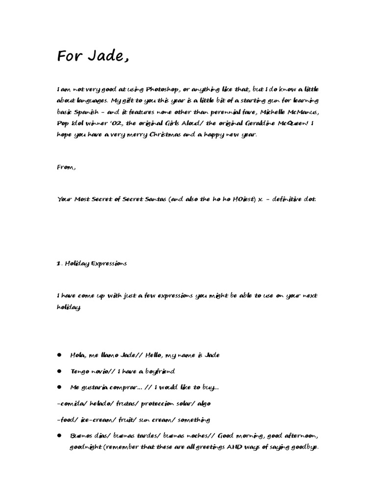 For Jade | PDF | Christmas | Leisure