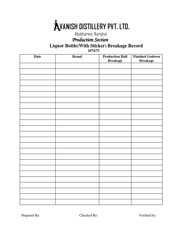 Breakage Record | PDF