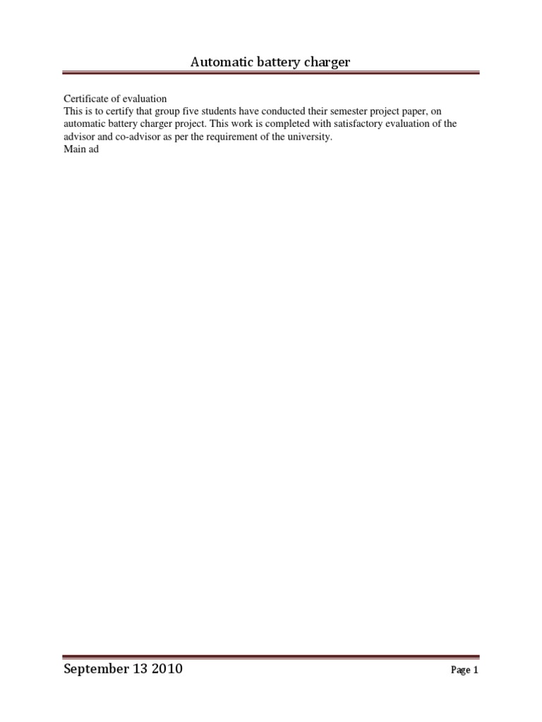 Certificate of Evaluation | PDF | Battery Charger | Battery (Electricity)