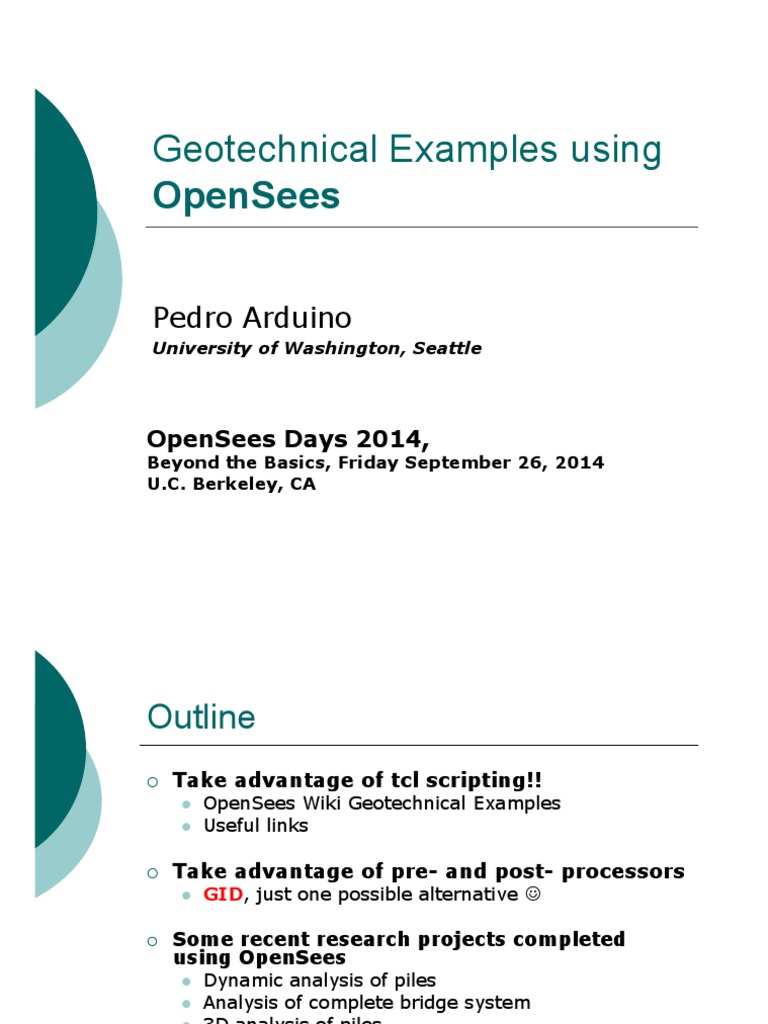 Geotechnical Examples Using: Opensees | Download Free PDF | Stress (Mechanics) | Deep Foundation