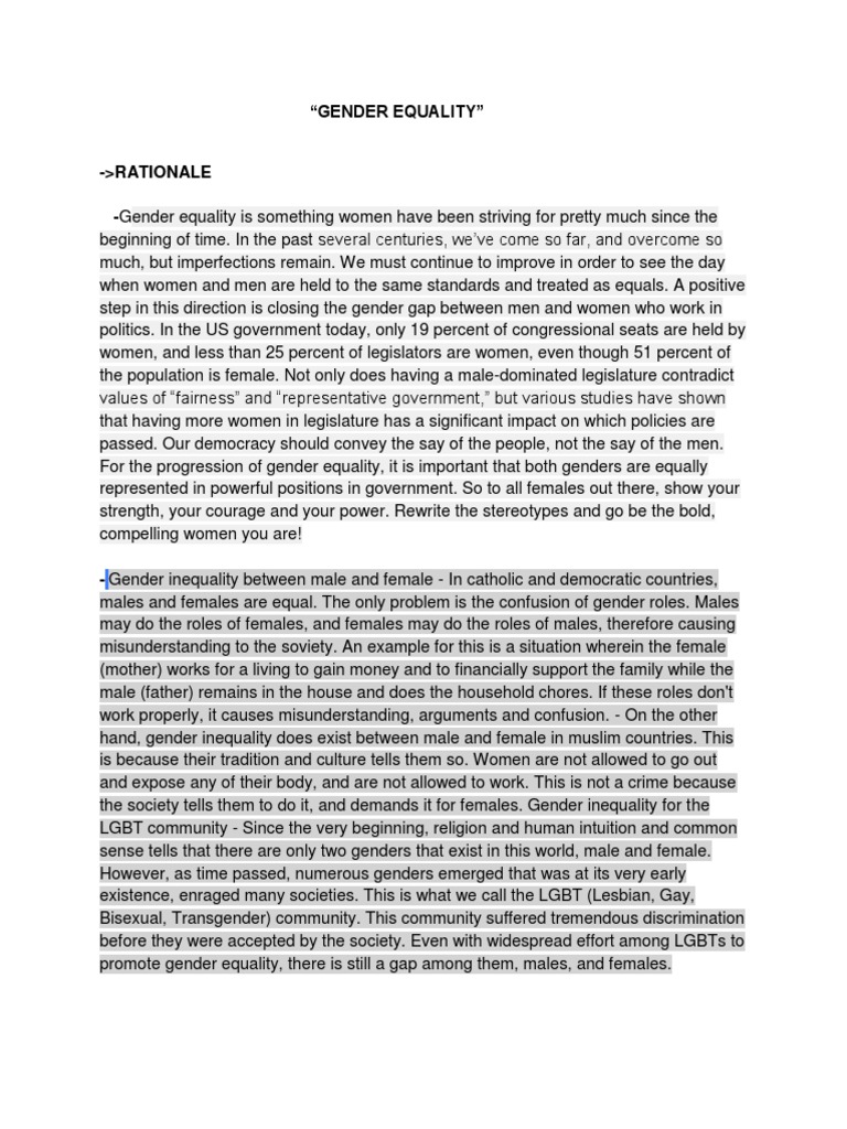 Gender Equality | PDF | Gender Equality | Gender Studies