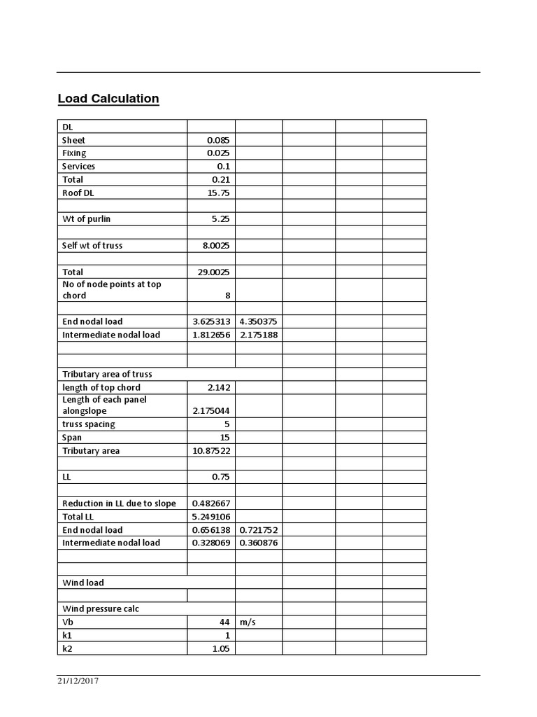 Structural Load Calculation Report | PDF | Truss | Beam (Structure)