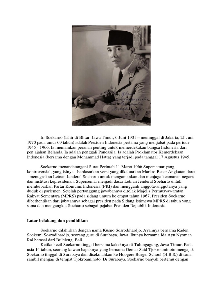 Biografi Singkat Ir. Soekarno | PDF