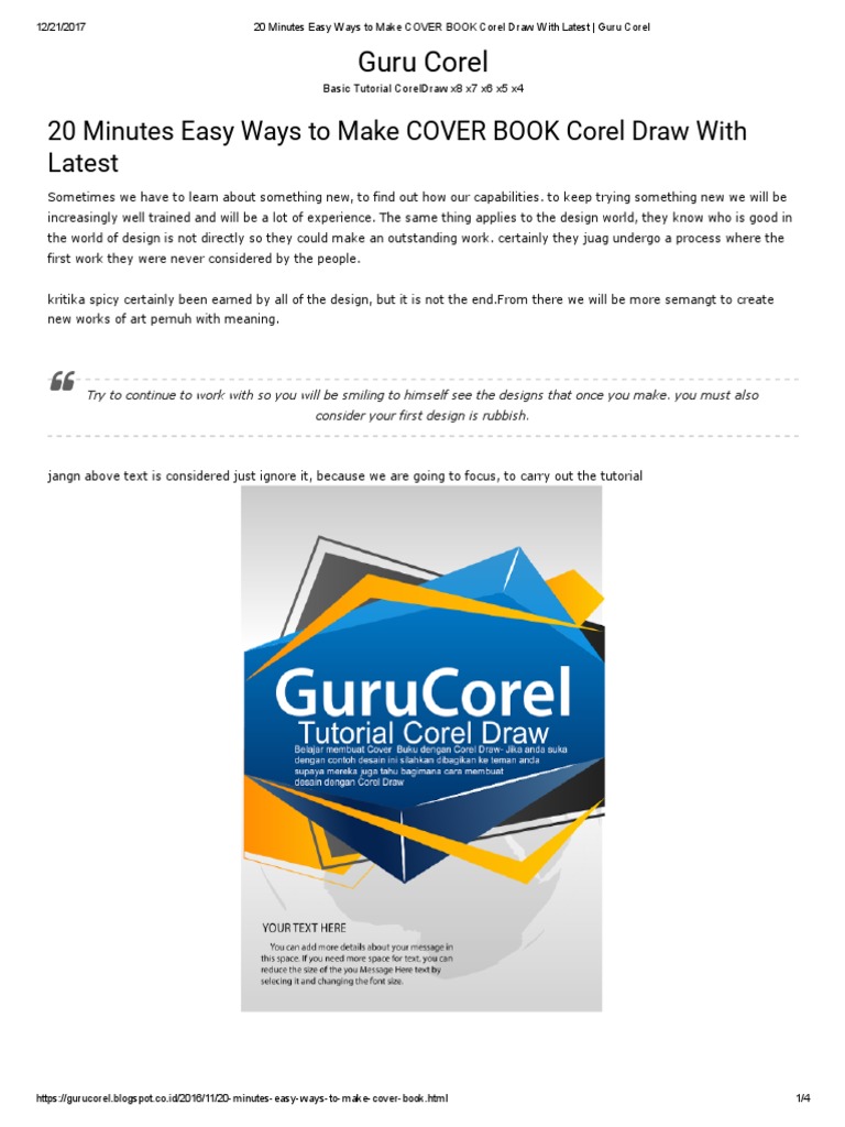 20 Minutes Easy Ways To Make COVER BOOK Corel Draw With Latest - Guru ...