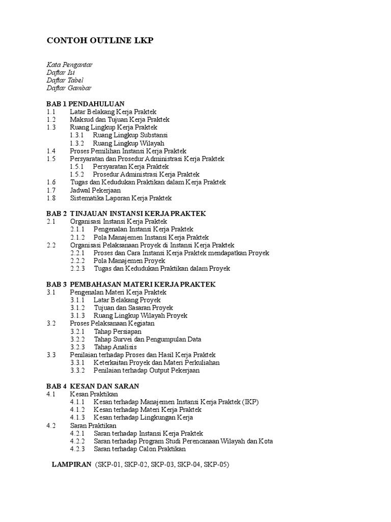 Contoh Outline LKP | PDF