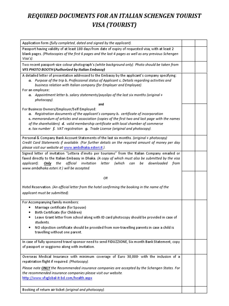 Tourist Visa Checklist 1 | PDF | Travel Visa | Government And Personhood