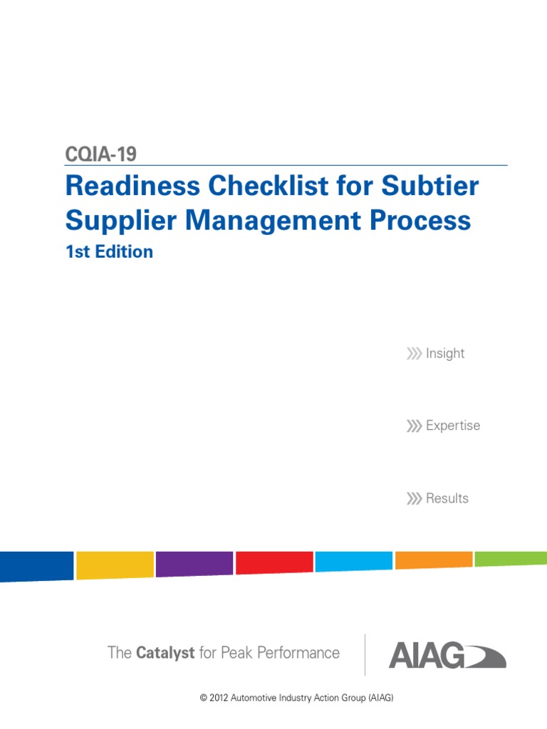 AIAG Subtier Checklist | PDF | Supply Chain | Business
