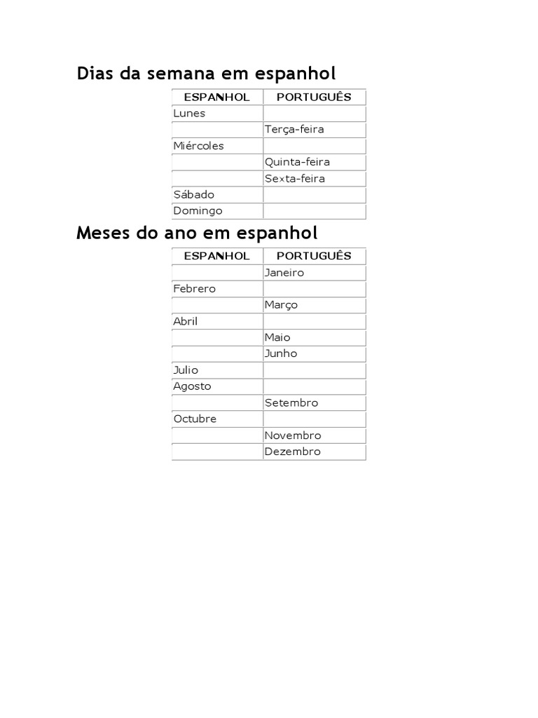 Dias da semana e meses em espanhol.docx