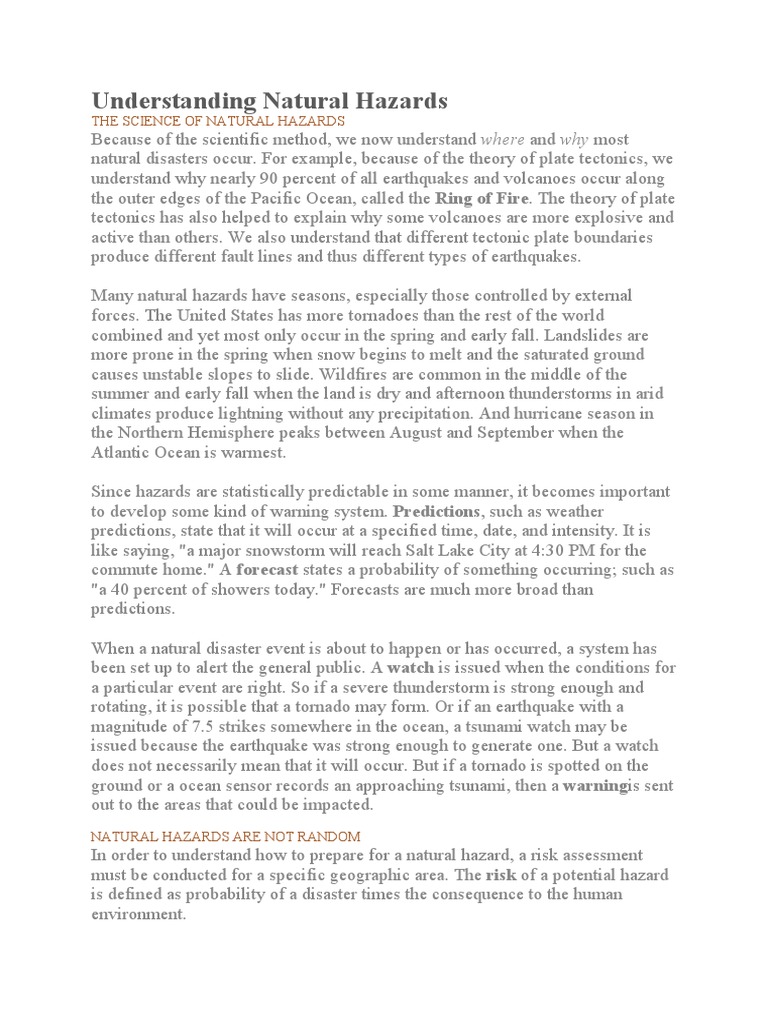 Understanding Natural Hazards | PDF | Natural Hazards | Hazards