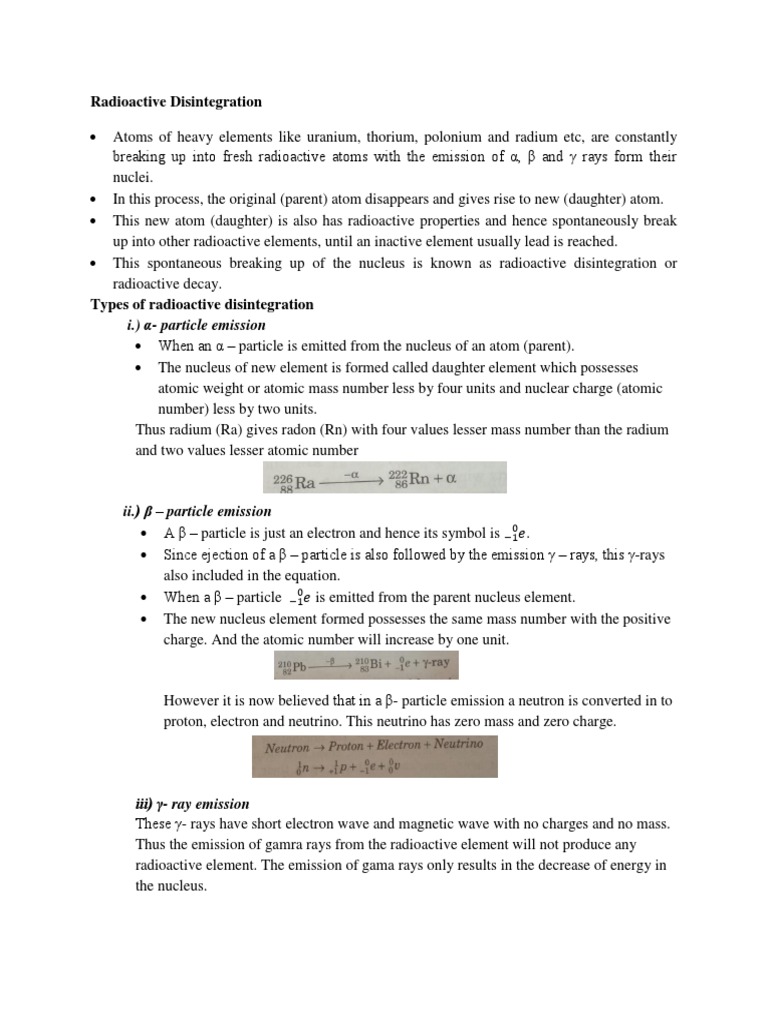 Understanding Radioactive Disintegration | PDF