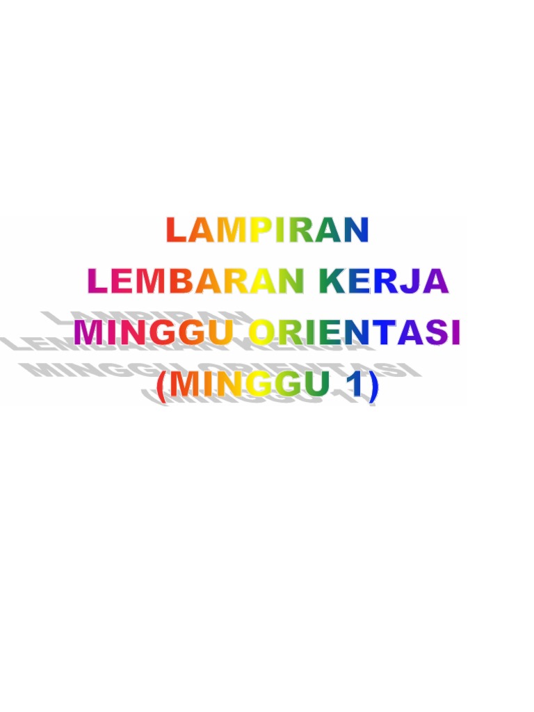 Modul RPH Minggu Orientasi Dan Minggu Transisi Tahun 1 (2018) PDF | PDF