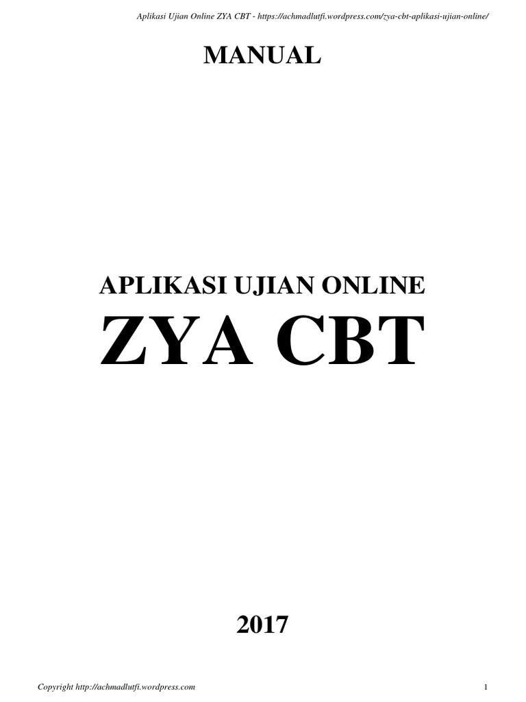 Manual Aplikasi Ujian Online ZYA CBT Untuk Administrator | PDF | Bisnis