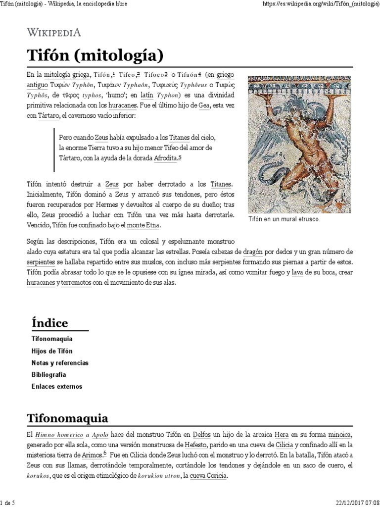 Tifón (Mitología) - Wikipedia, La Enciclopedia Libre | Descargar gratis ...