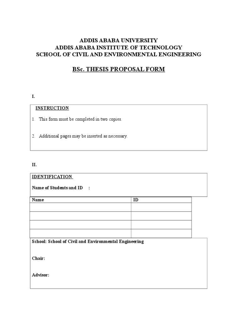 Sample Proposal For BSC Thesis | PDF