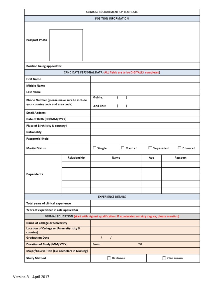 CCAD CV Template - Apr 17 | PDF | National Council Licensure ...