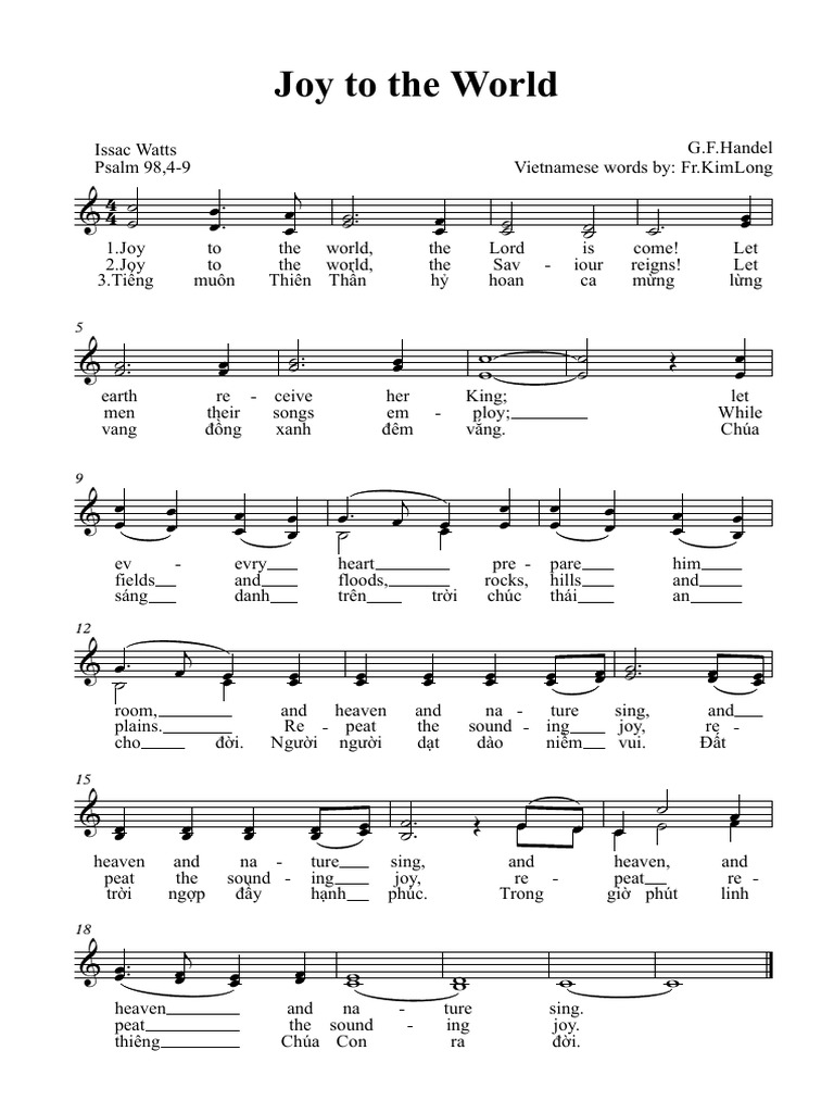 Joy To The World - Full Score | PDF | Joy To The World | Christian Songs