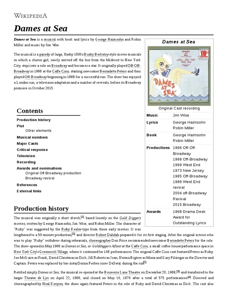 Dames at Sea | PDF | Entertainment | Theatre