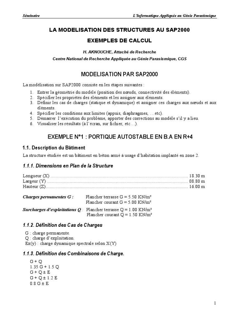 Modelisation Par Sap2000 | PDF | Génie parasismique | Informatique