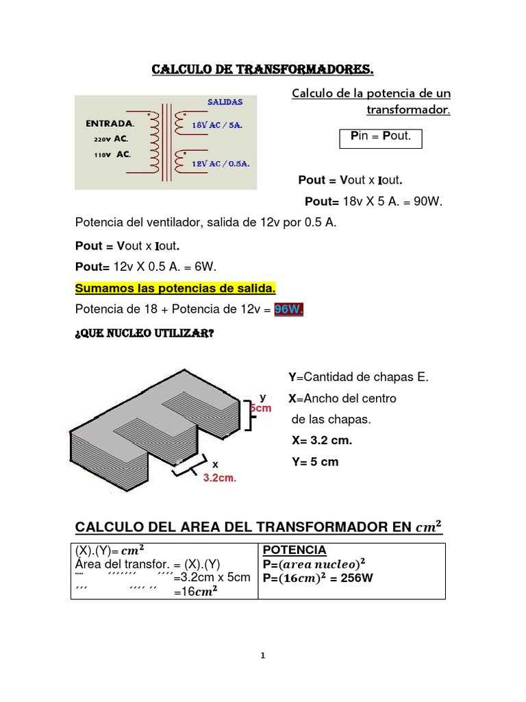 CALCULO Del Trafo | PDF | Electricidad | Naturaleza