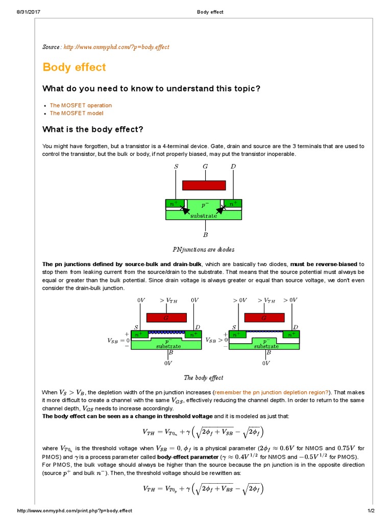 Body Effect | Field Effect Transistor | Mosfet